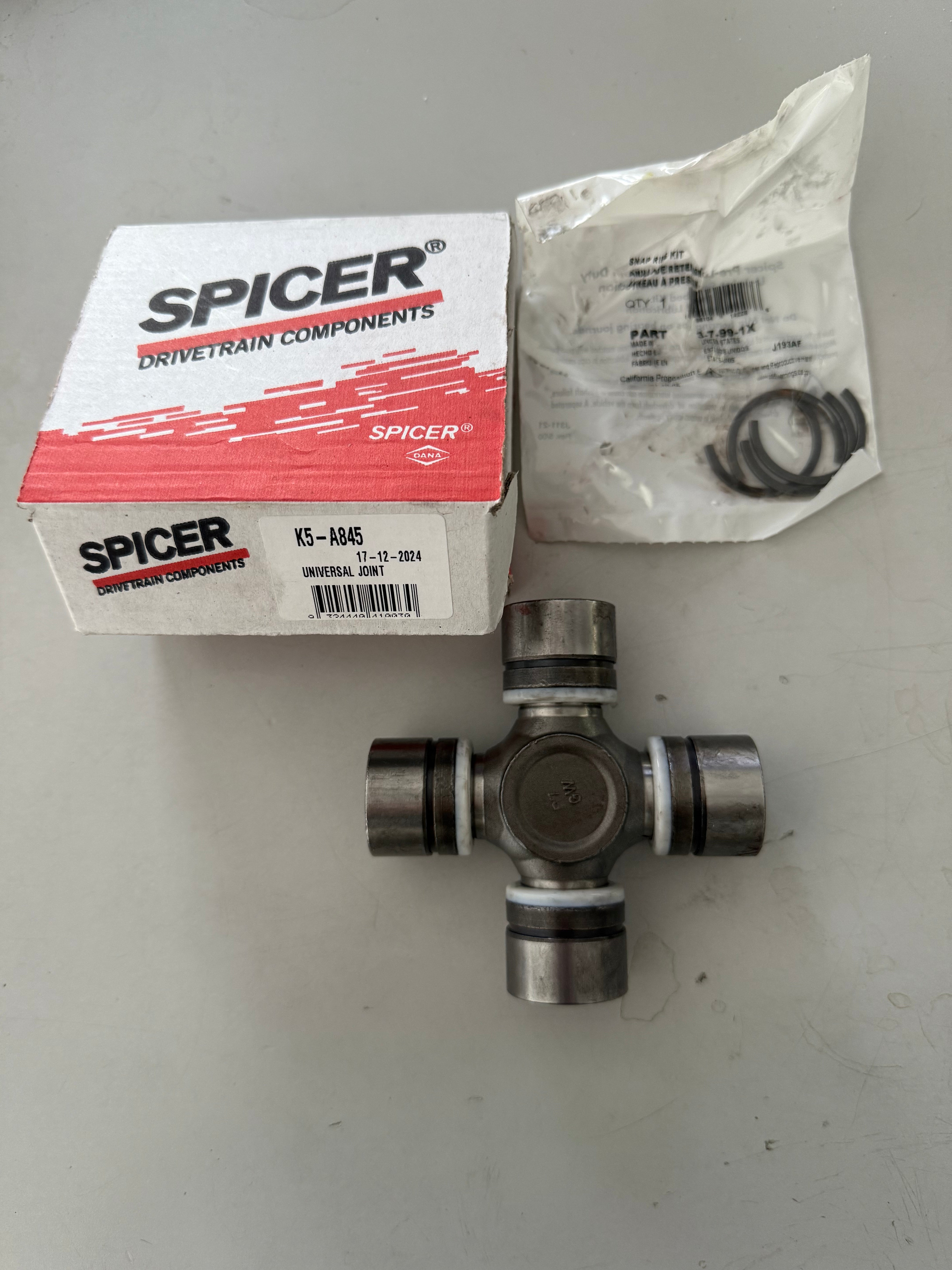 Spicer U or Universal Joint K5-A845 JK Wrangler 2012+ and JK Rubicon 2 ...